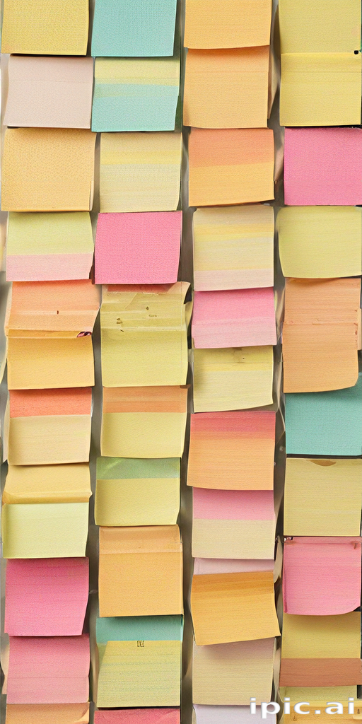 A Colorful Array of Sticky Notes Organized in Vibrant Patterns and Shades.