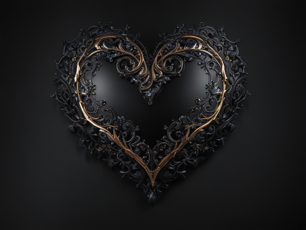 Intricately Designed Ornate Heart Shaped Frame with Elegant Details and ...
