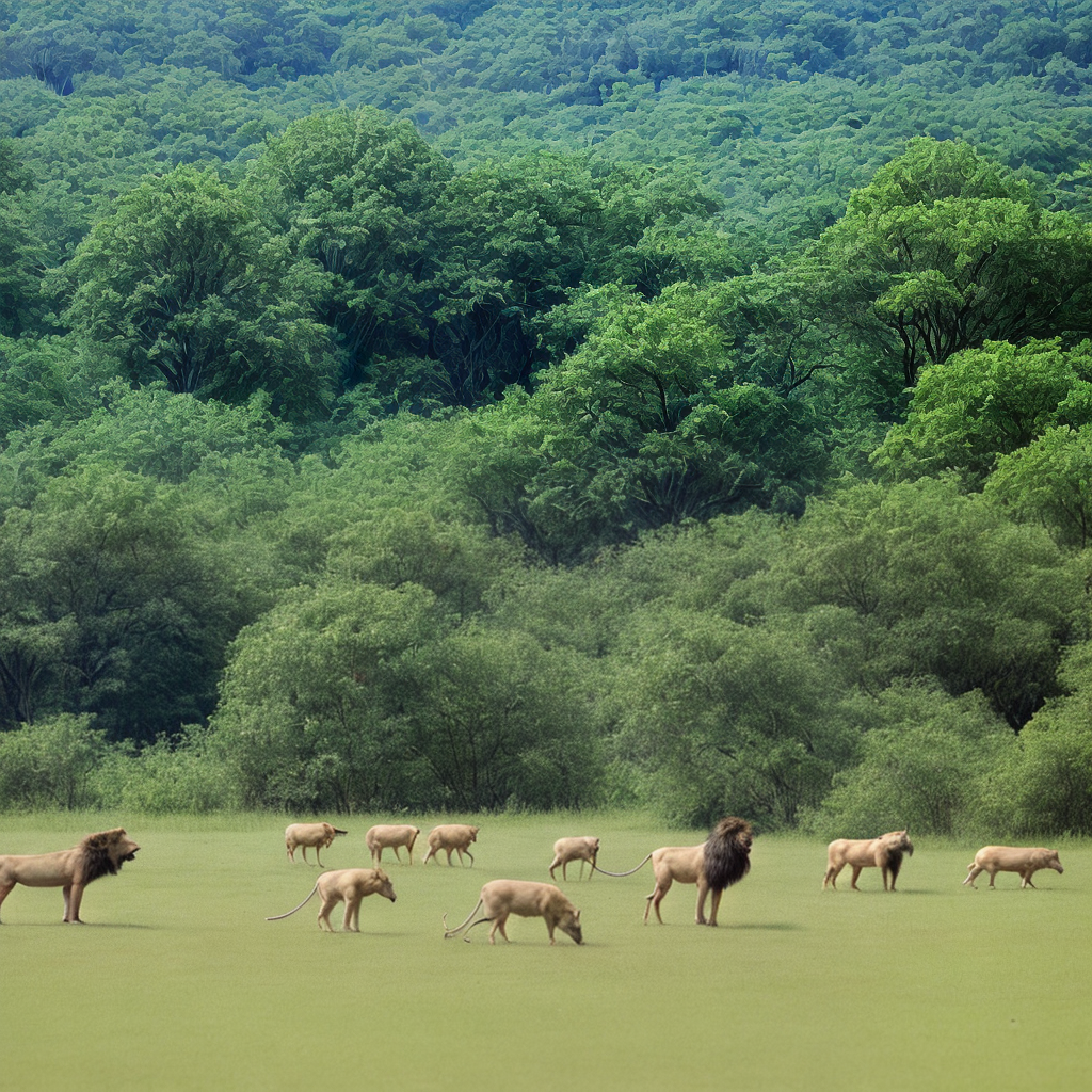 All animals and birds in the forest respected and admired the lion greatly.