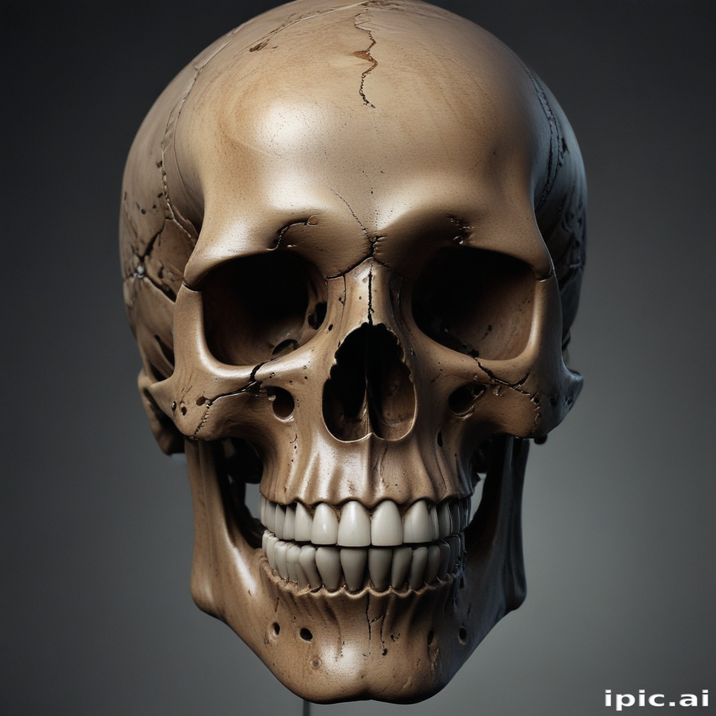 A Detailed Artistic Representation of a Human Skull with Realistic ...