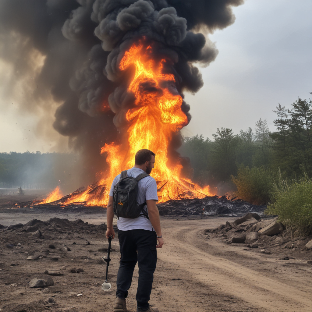 man goes to vacation while work is on fire