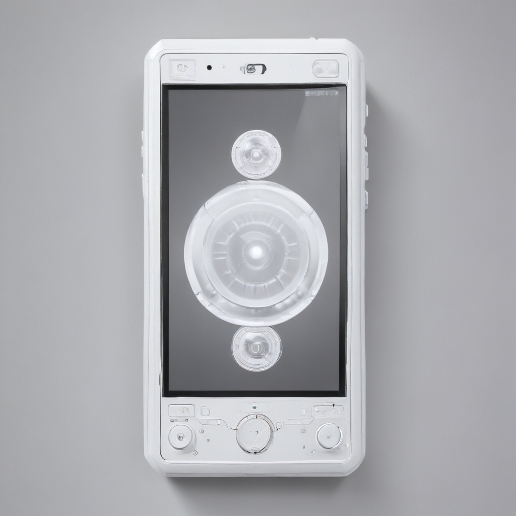High-Tech Smartphone Design Featuring Unique Circular Speaker and Controls