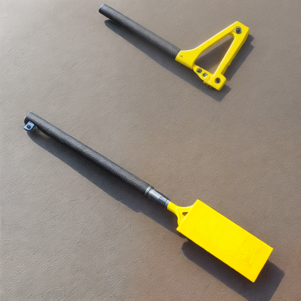 diamonddust-coated pickax with reinforced wooden handle