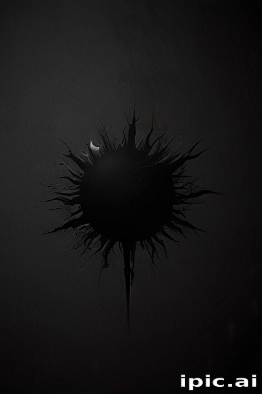 Abstract Representation of a Dark Sun Surrounded by Ethereal Shadows ...