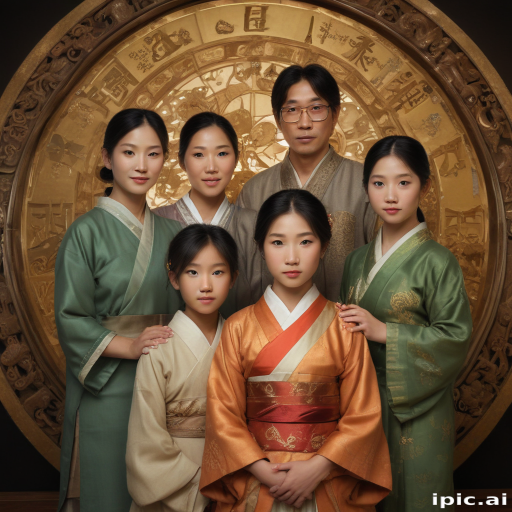 Traditional Family Portrait Featuring Six Generations in Elegant ...