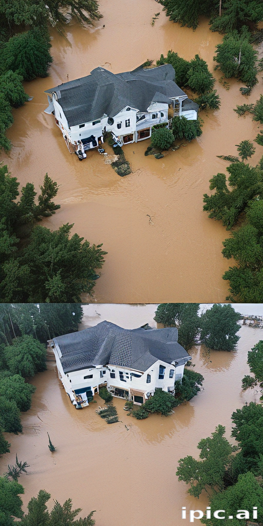 Devastating Flooding Engulfs Home, Surrounded by Rising Brown Waters ...
