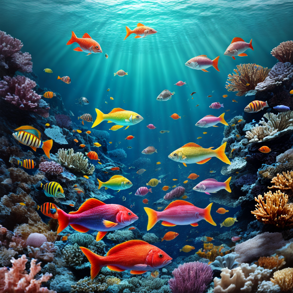 Colorfull sea full of fish