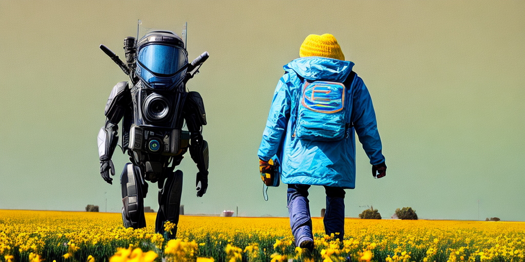 future human figure and flower