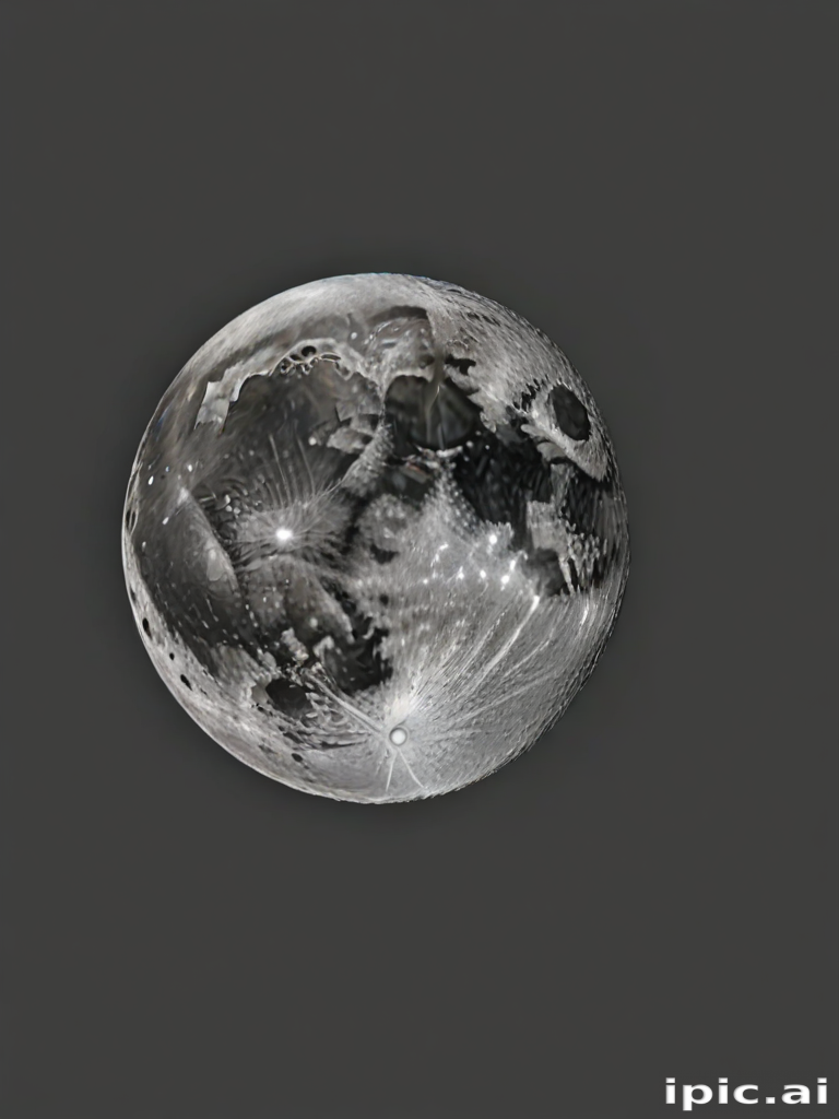 Artistic Representation of the Moon with Intricate Textures and Patterns