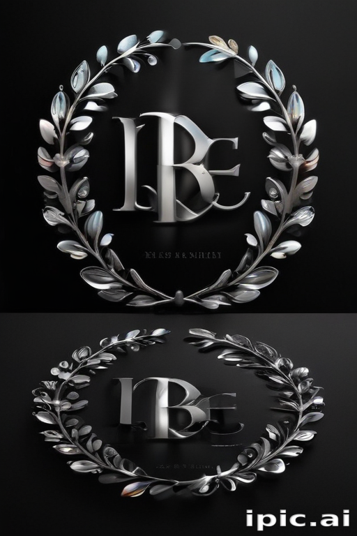 Elegant Silver Wreath Surrounding the Letters LBE in Stylish Design