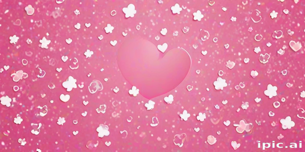 Colorful Heart Background Filled with Charming Pink Hearts and Flowers