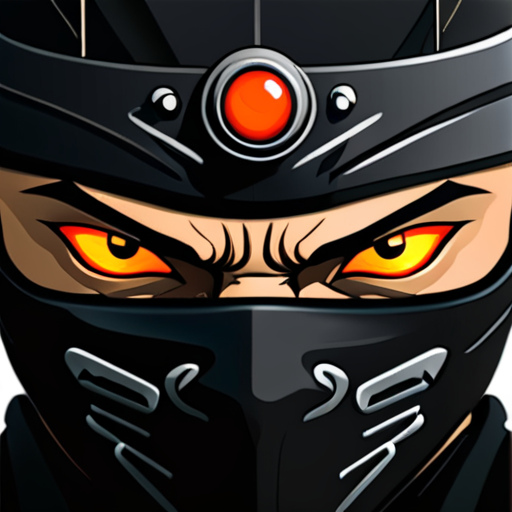 Close up of a ninja with glowing eyes