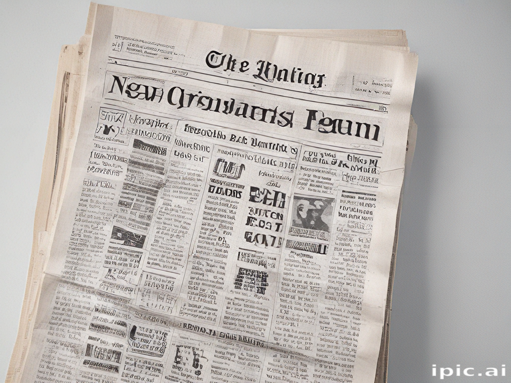 Historic Newspaper Featuring News and Advertisements from a Bygone Era