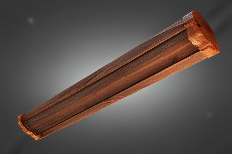 Beautifully Crafted Wooden Log Displaying Natural Grain and Texture Details