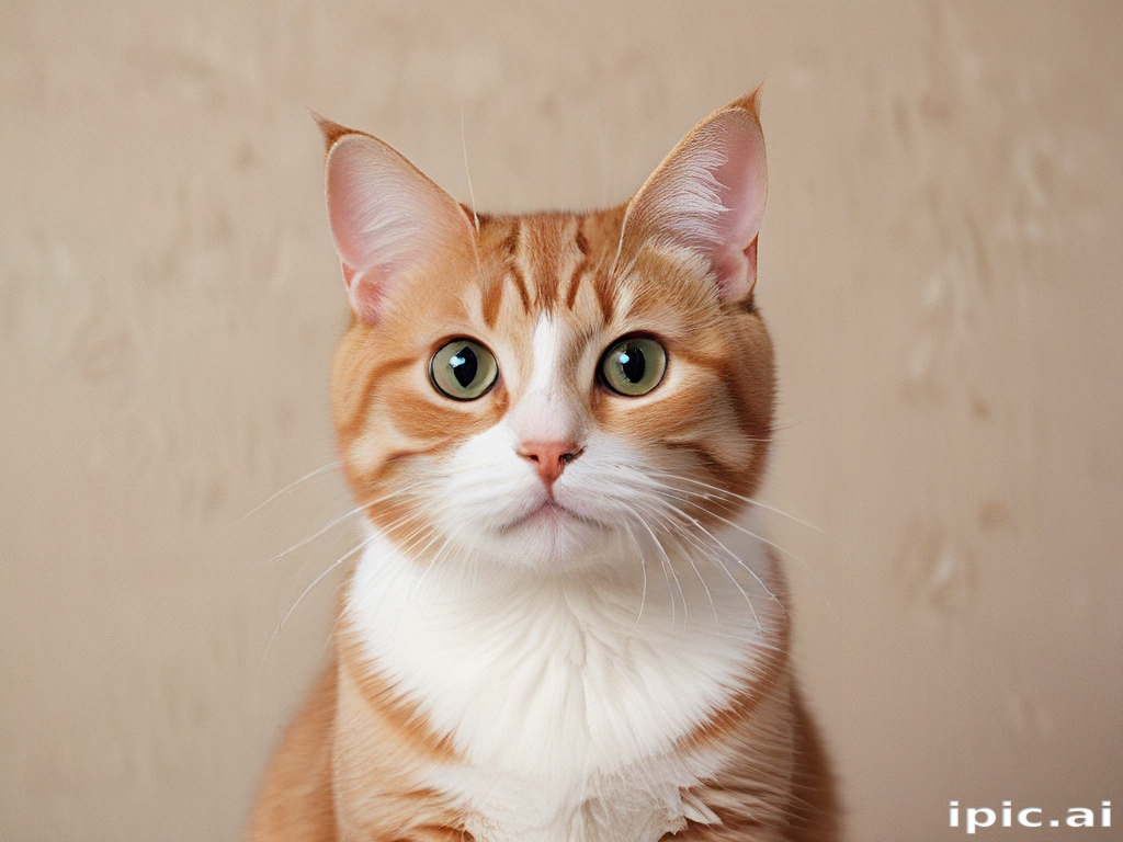 A Charming Ginger Cat with Striking Green Eyes and Playful Expression.