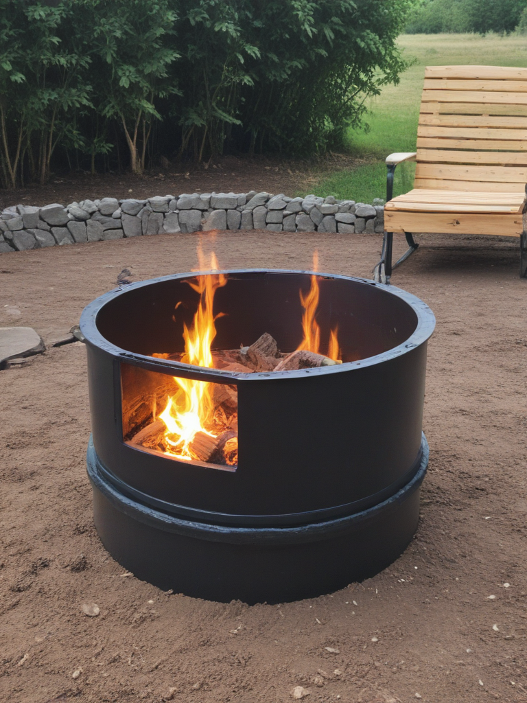 an excavator digger bucket recycled into a fire pit
