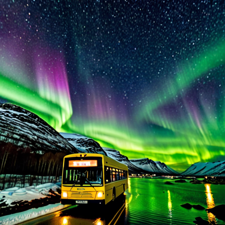 northernlights bus tour in arctic norway