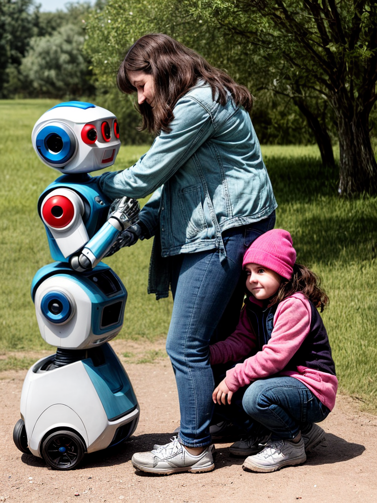 One day, the robot breaks down. Maria is very sad and doesn't know what ...
