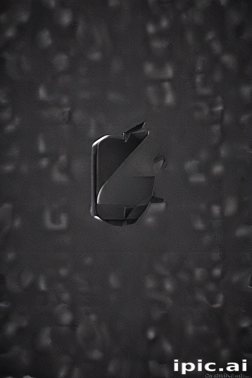 Abstract Design Featuring a Shattered Apple Logo Against a Dark Background