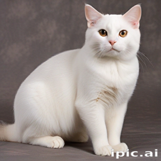 A Majestic White Cat Sitting Gracefully with Striking Golden Eyes