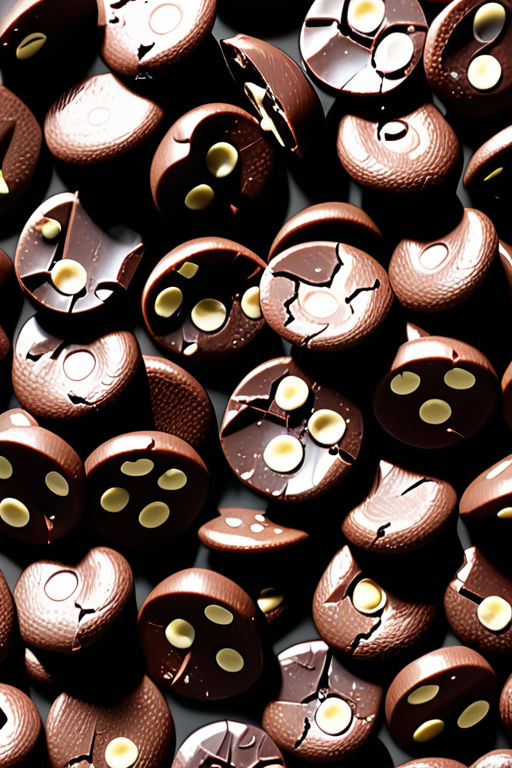 A Close-Up View of Delicious Chocolate Discs with Creamy Centers.