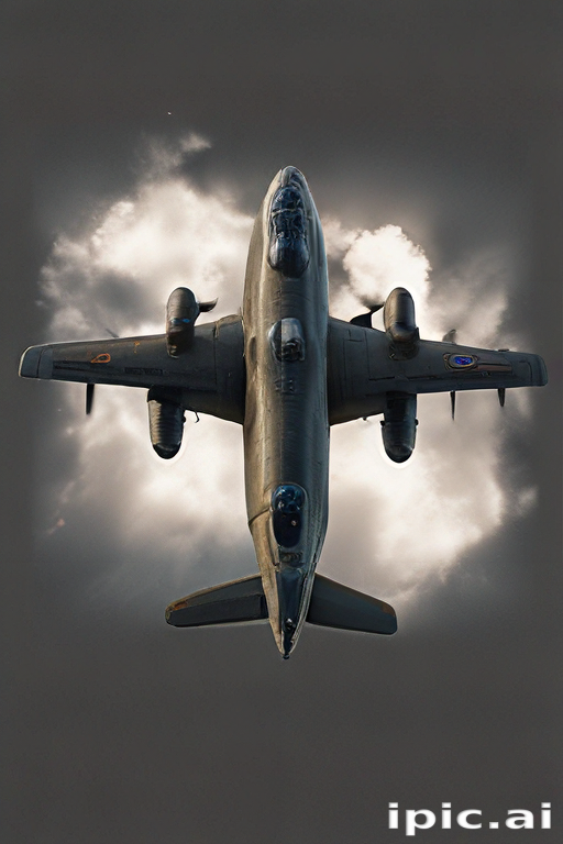 Military Aircraft Flying Above Clouds with Dramatic Sky Backdrop