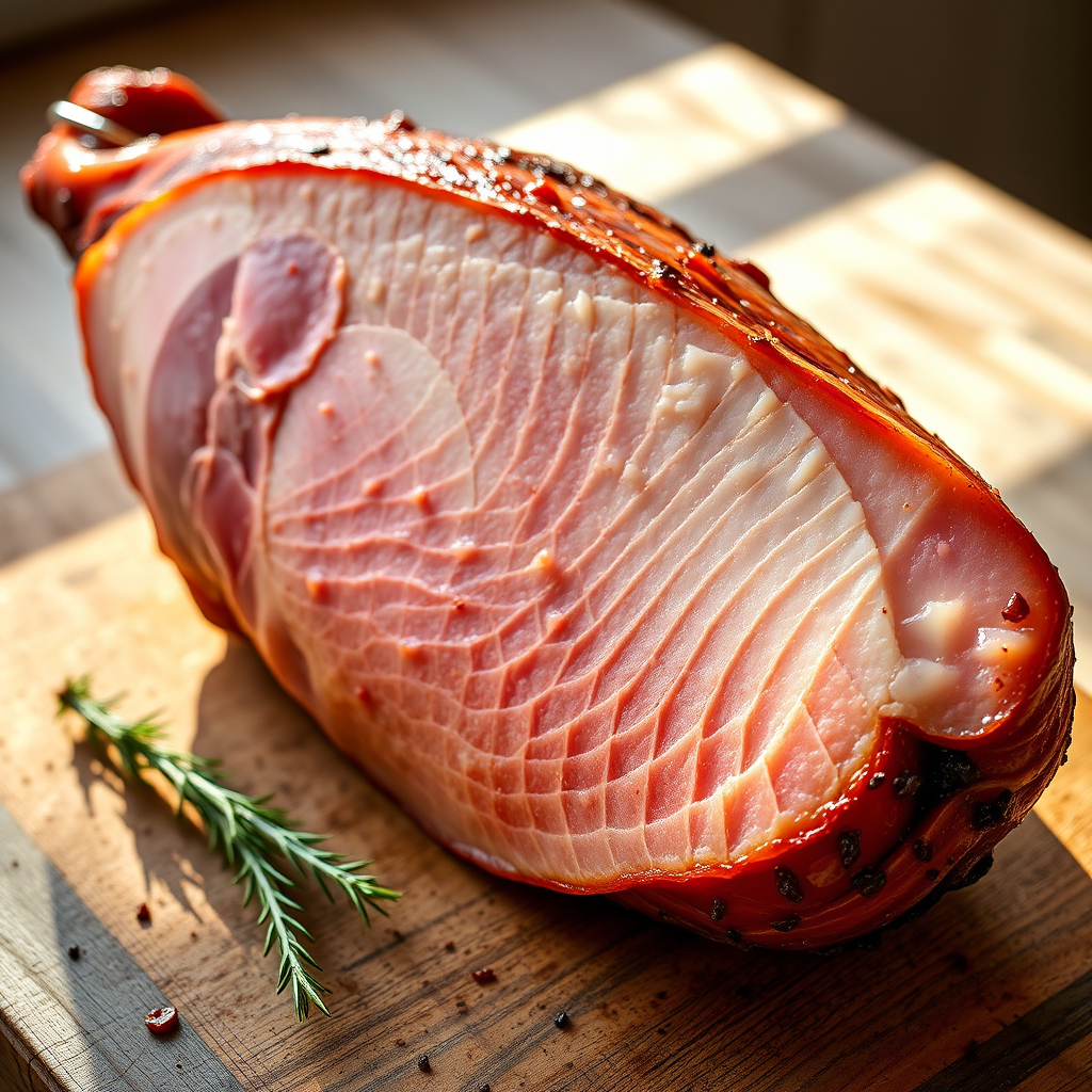 Create a high-resolution image of a whole leg of ham, using a DSLR ...