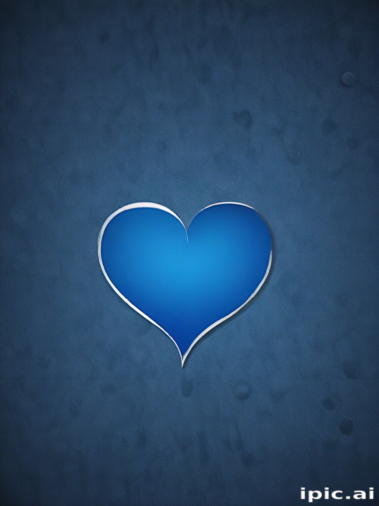 A Deep Blue Heart Symbol Against a Textured Dark Background