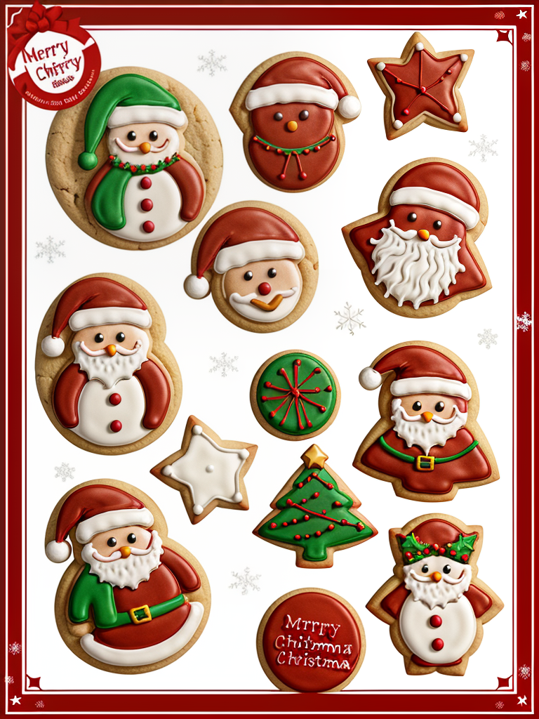 Festive Collection of Christmas-Themed Cookies Featuring Santa and ...