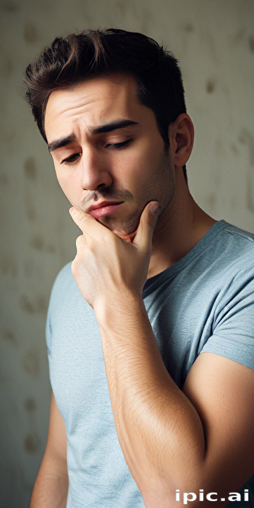 Contemplative Young Man Pondering Life Choices with Thoughtful Expression