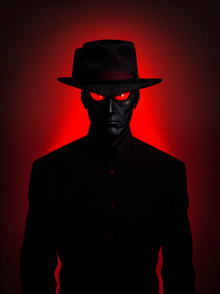 shadow man with red eyes