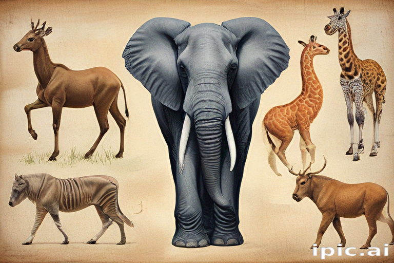 A Vibrant Collection of Majestic African Animals in Their Natural Habitat