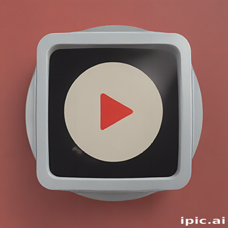 Modern Play Button Icon on a Minimalist Background Design Concept