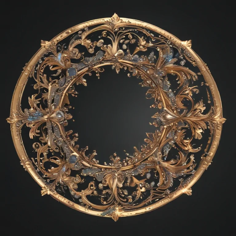 Intricately Designed Ornate Mirror with Floral Motifs and Decorative ...