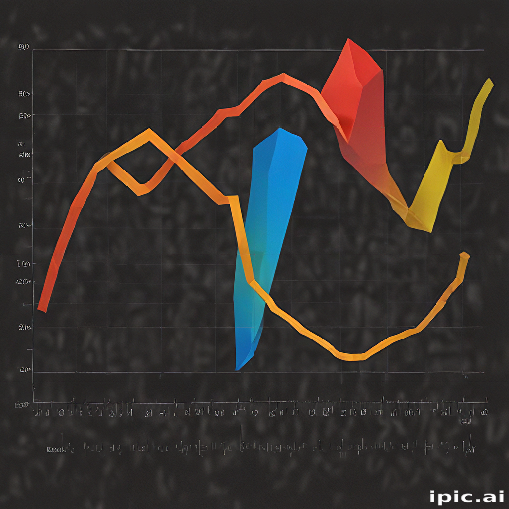Dynamic 3D Graph Illustrating Fluctuations in Data Over Time and Variables