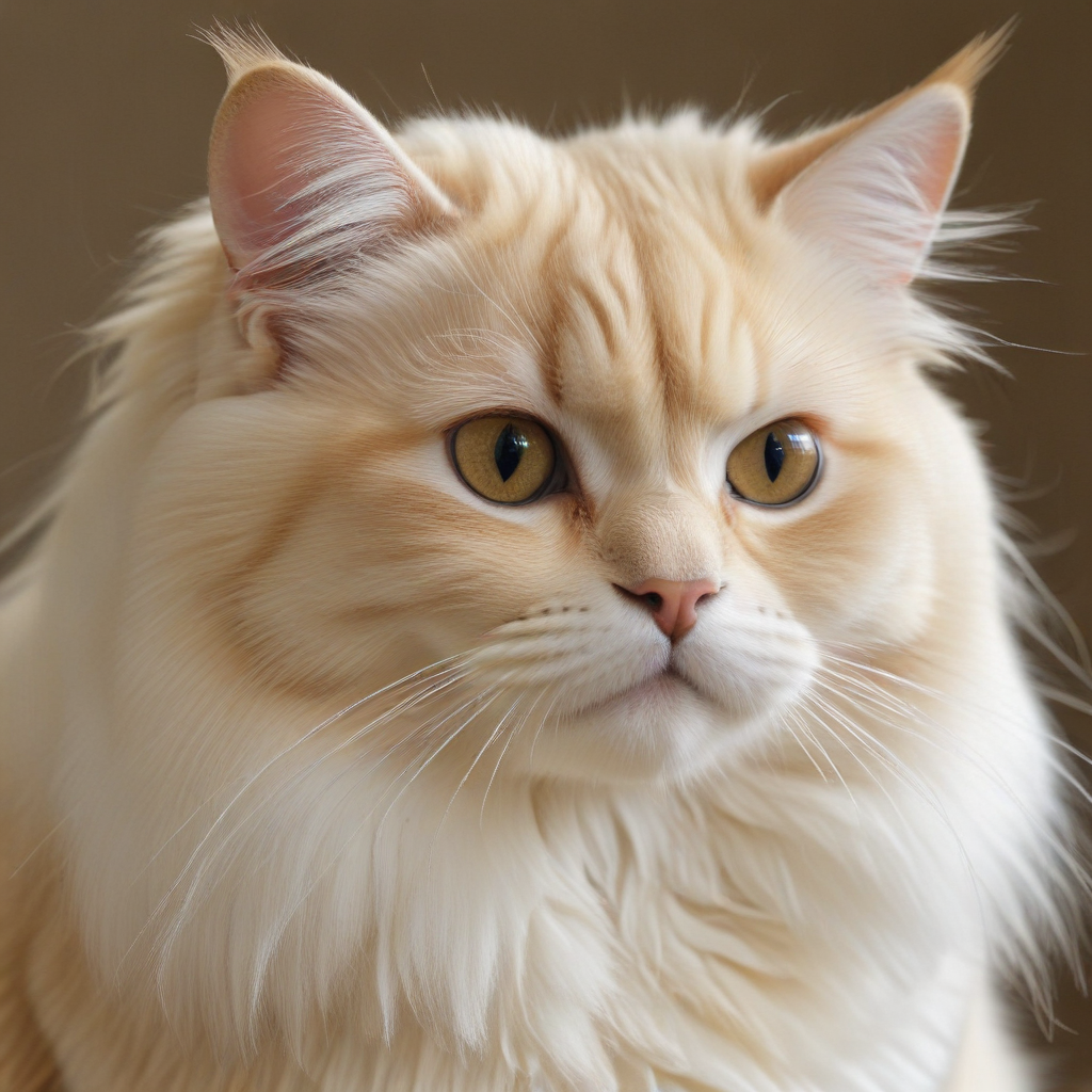 A Majestic Fluffy Cat with Striking Golden Eyes and Soft Fur.