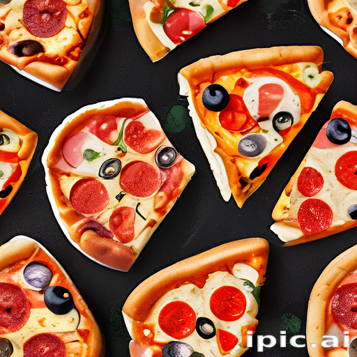 A Colorful Array of Delicious Pizza Slices Displayed on a Dark Background
