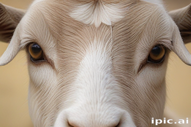 A Close-Up View of a Goat's Face Showcasing Its Unique Features.