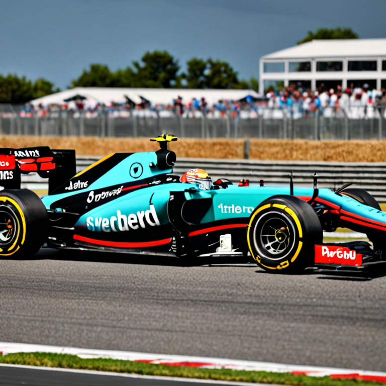 formula 1 car with art