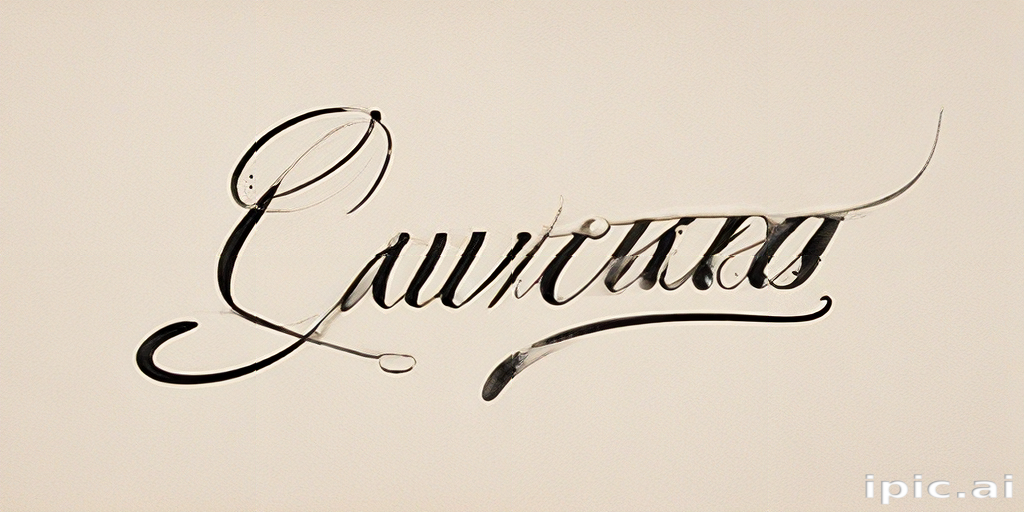 Elegant Calligraphy Design Showcasing the Word 'Gavucano' in Artistic Style
