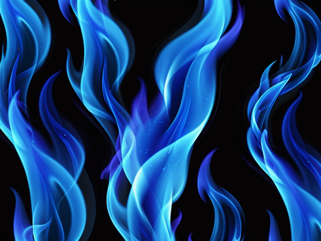 Elegant Blue Flames Dancing Gracefully Against a Dark Background