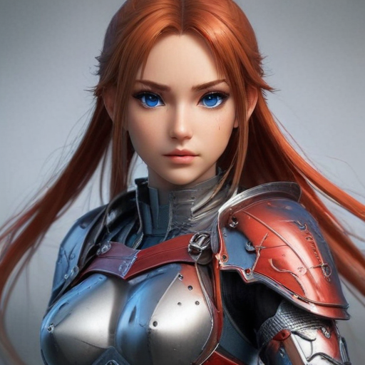 realistic Asuna with knights of the blood oath armor, bright blue eyes ...