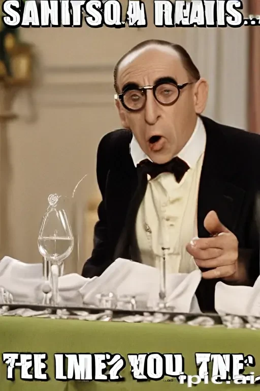 Man in Formal Attire Expressing Surprise at Dining Etiquette and ...