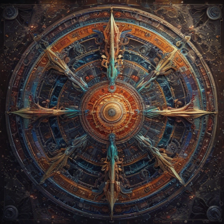 Intricate Celestial Mandala Design with Mythical Creatures and ...