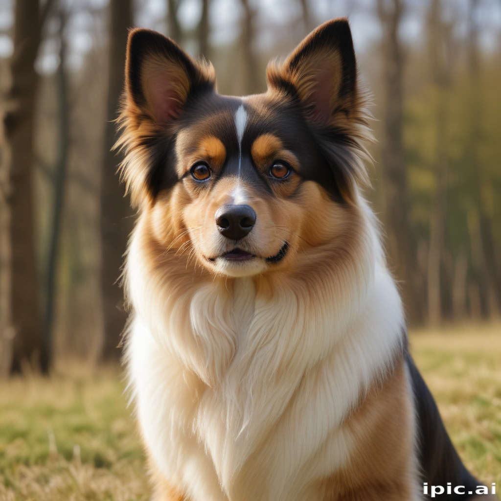A Beautiful Dog Posing Gracefully in a Serene Natural Setting.