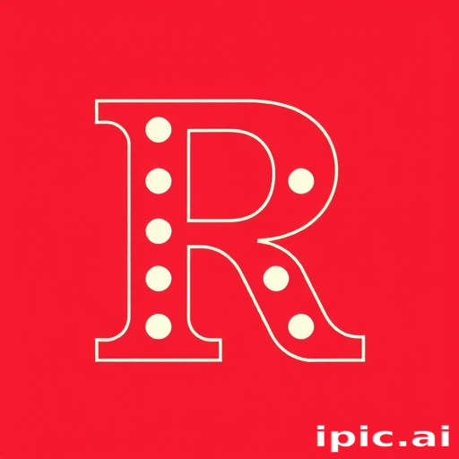 Bright Red Background Featuring a Bold, White Polka-Dotted Letter R