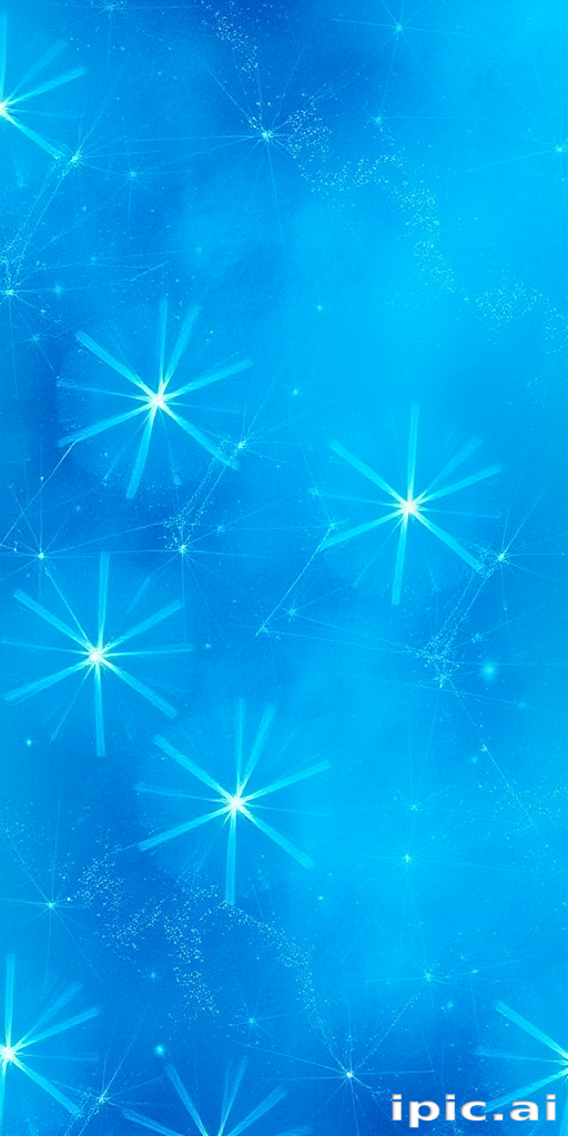 Bright Blue Background with Sparkling Stars and Shimmering Light Effects