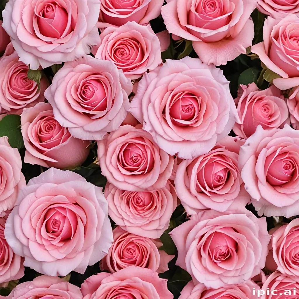 A Beautiful Arrangement of Soft Pink Roses in Full Bloom