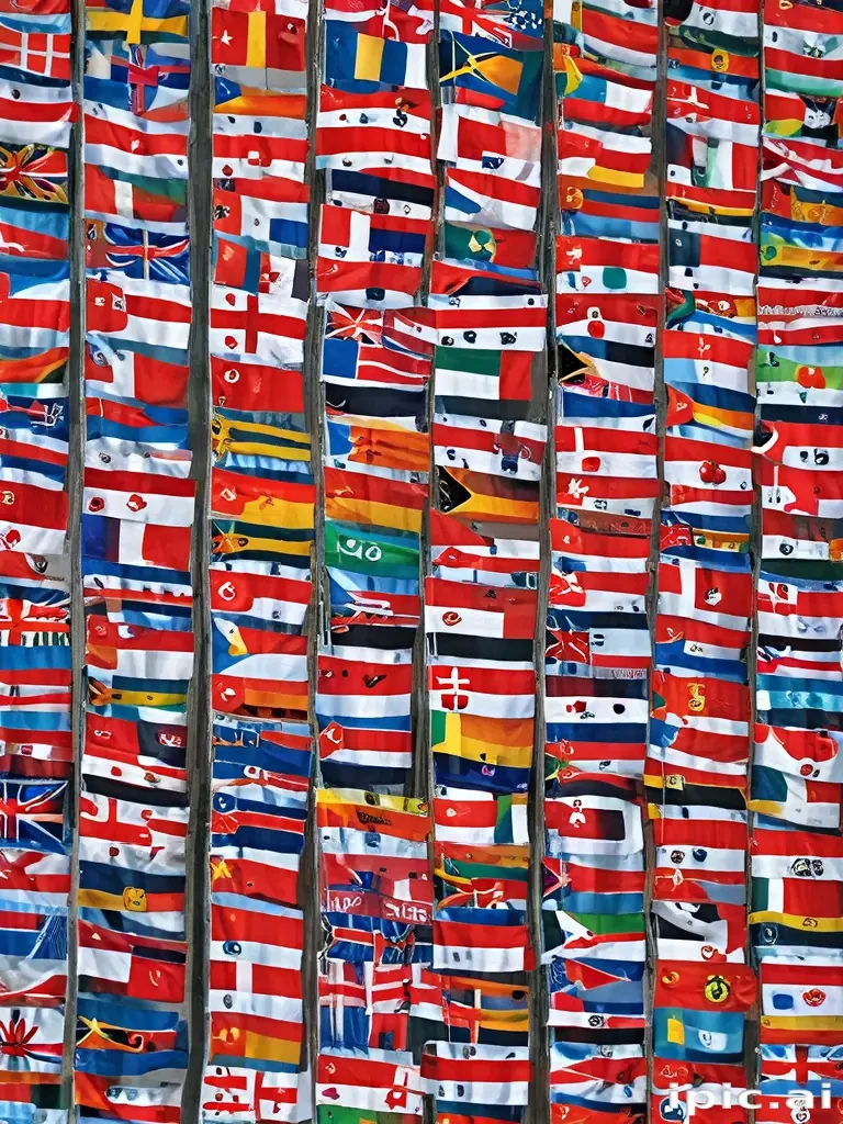 A Colorful Display of International Flags Representing Diverse Nations ...