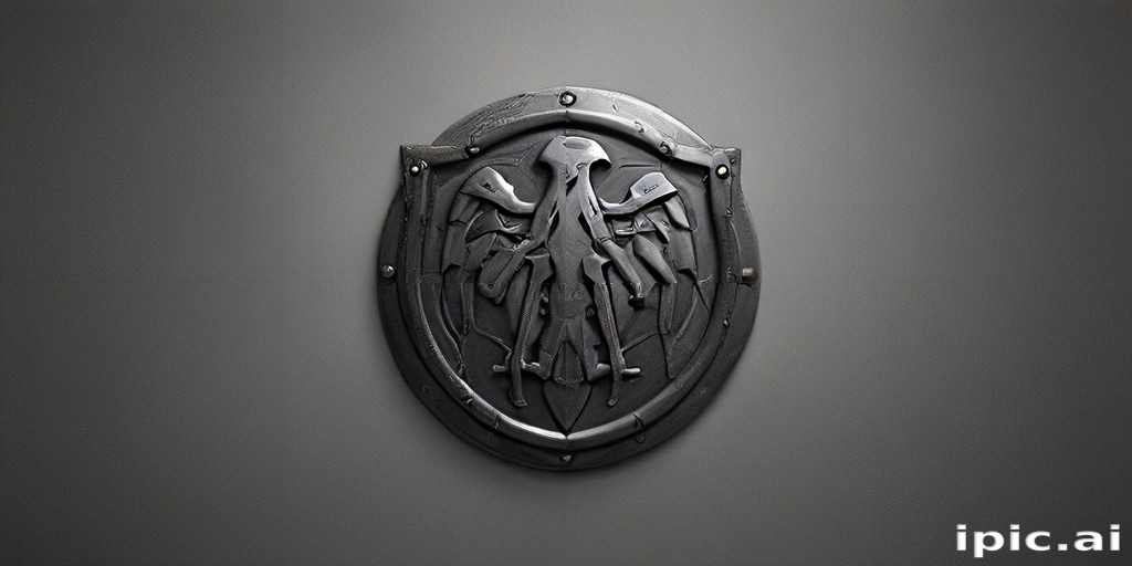 Intricately Designed Shield Emblem Featuring a Majestic Bird Motif